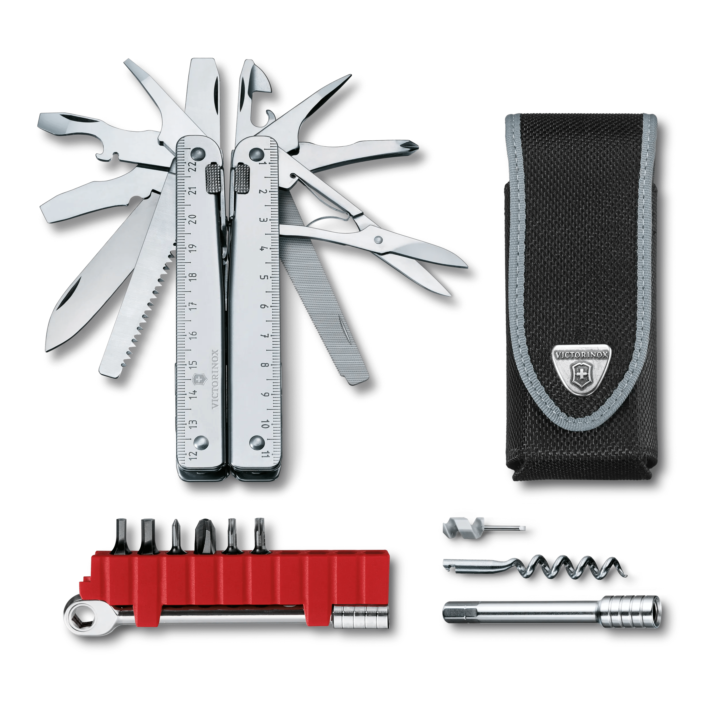 Victorinox Swiss Tool X Plus avec clef à cliquet en Étui-ceinture en Nylon inclus - 3.0339.N