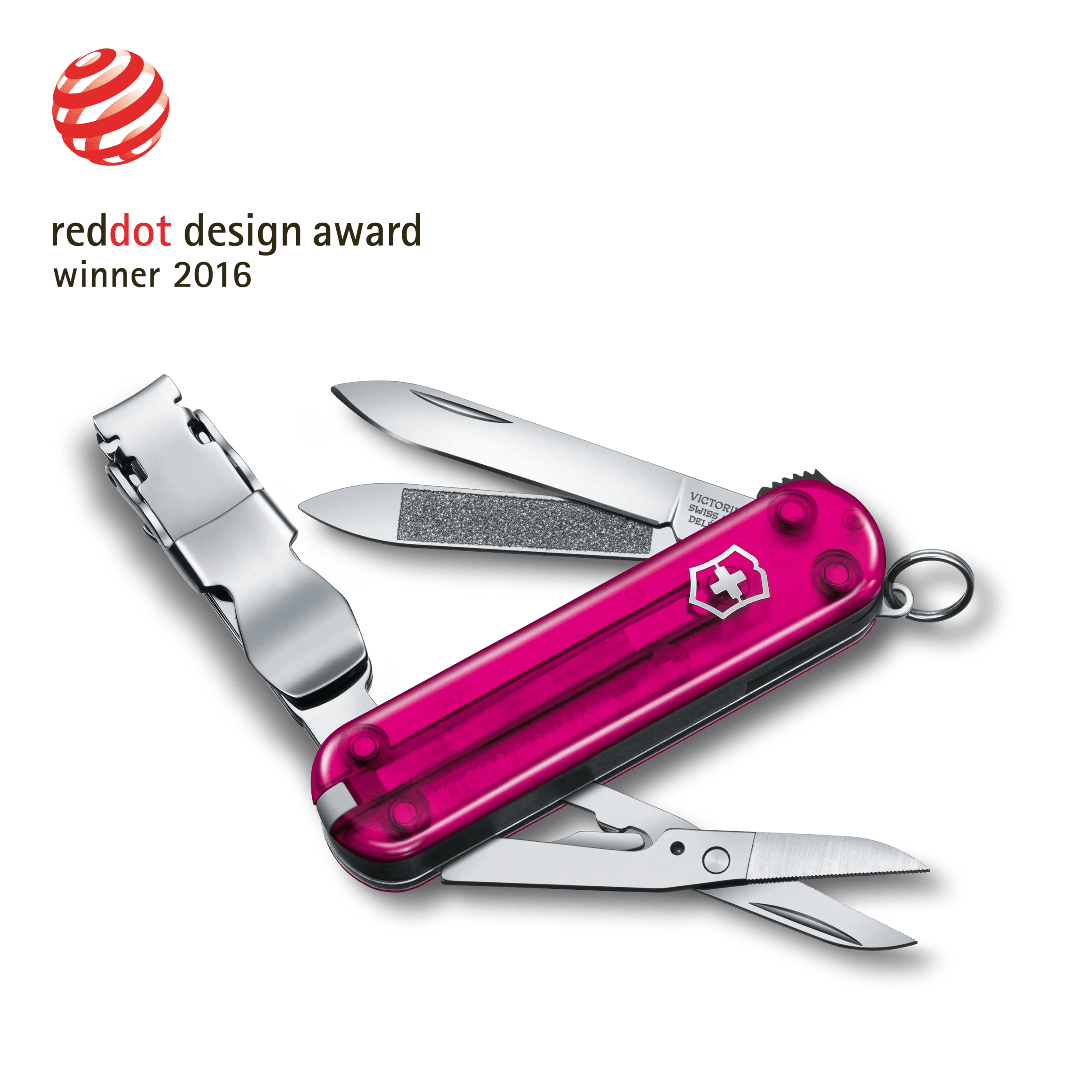 Victorinox Nail Clip 580 in pink transparent - 0.6463.T5